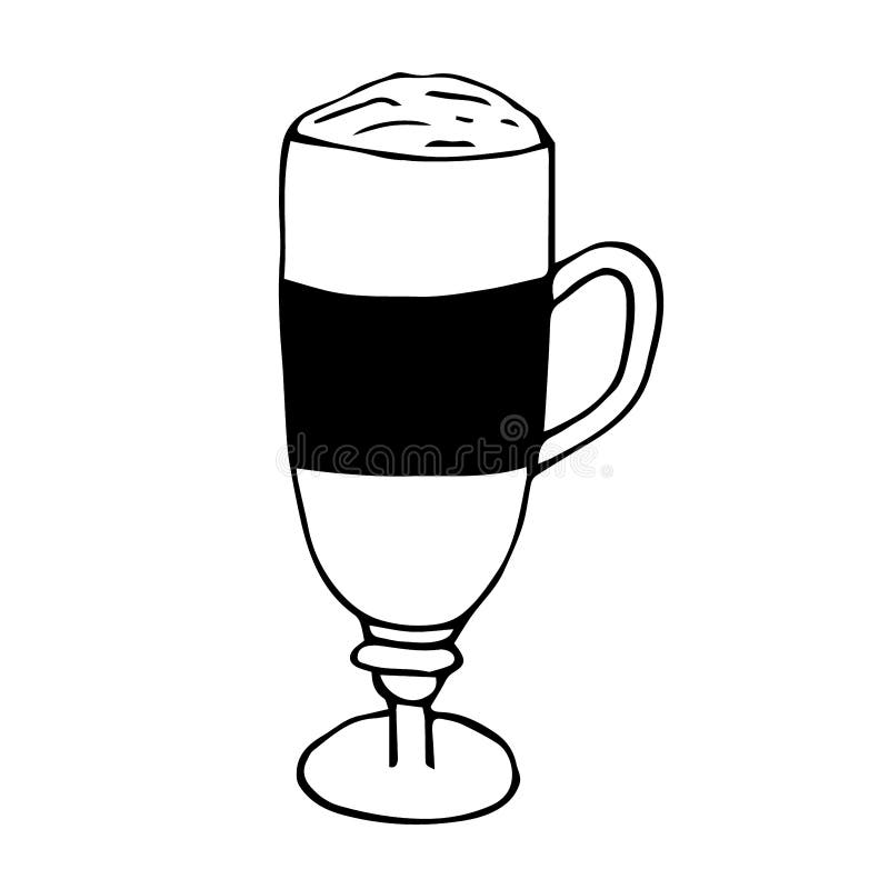 Latte Vector Illustration, Hand Drawing Doodle Stock Illustration ...