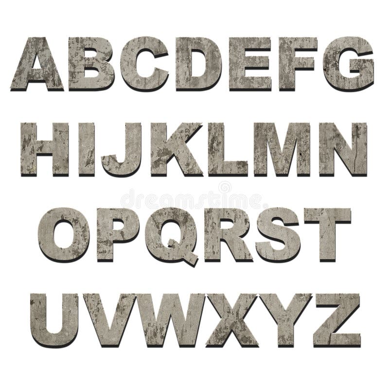 Stone Font. Set of Letters from Stones. Alphabet and Rocks Stock Vector ...