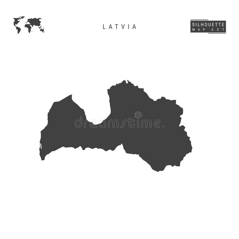 Blank Map of Latvia. Departments and Districts of Latvia Map. High ...