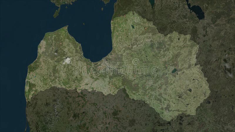 Latvia Highlighted. High-res Satellite Stock Illustration ...