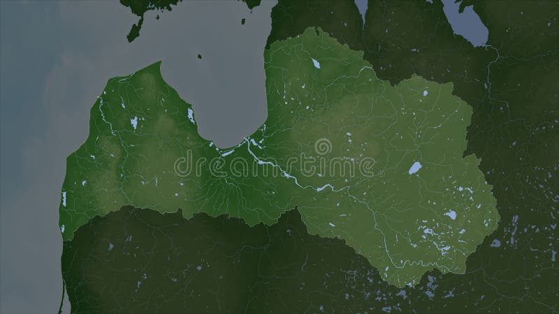 Latvia highlighted. Pale stock illustration. Illustration of atlas ...