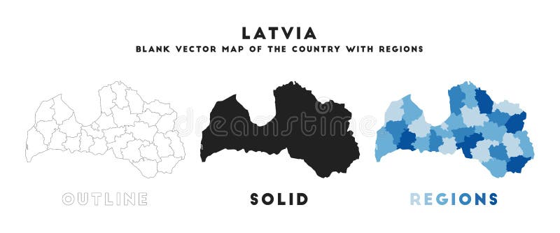 Latvia map. stock vector. Illustration of blue, outline - 264049457