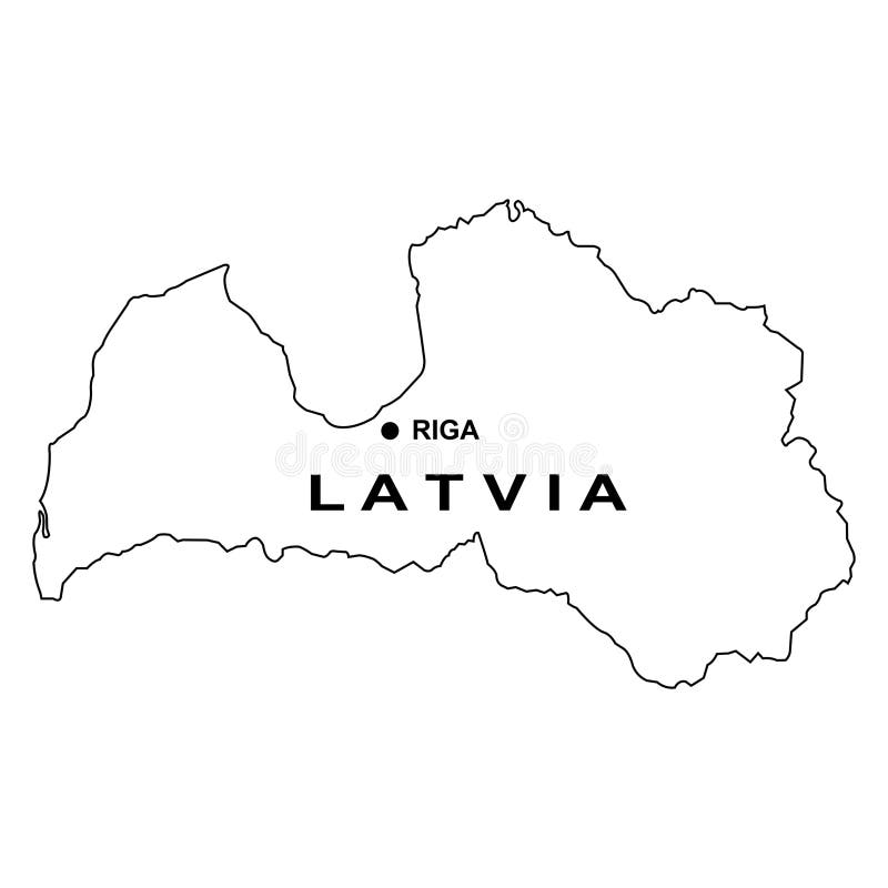 Latvia map icon stock vector. Illustration of contour - 300069745