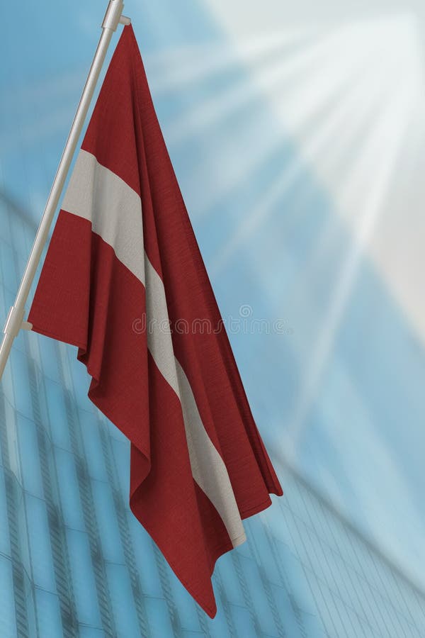 Latvia National Flag. Render 3D Stock Illustration - Illustration of ...
