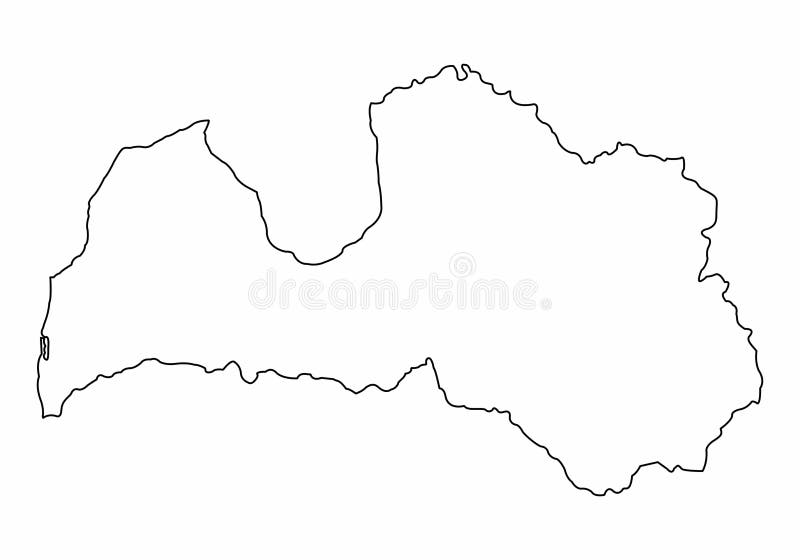 Latvia outline map stock vector. Illustration of latvia - 322776375