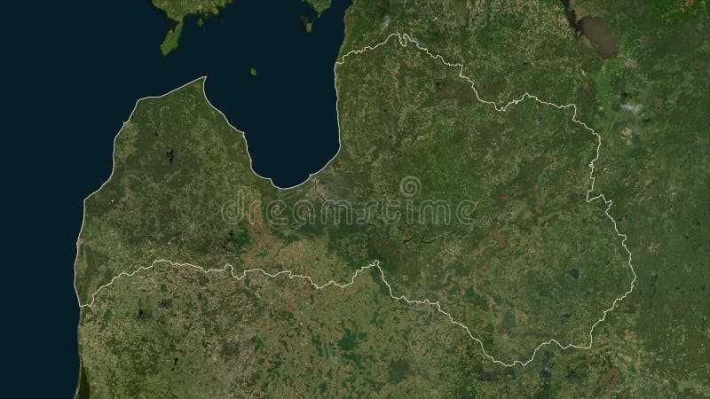 Latvia Outlined. Low-res Satellite Stock Illustration - Illustration of ...