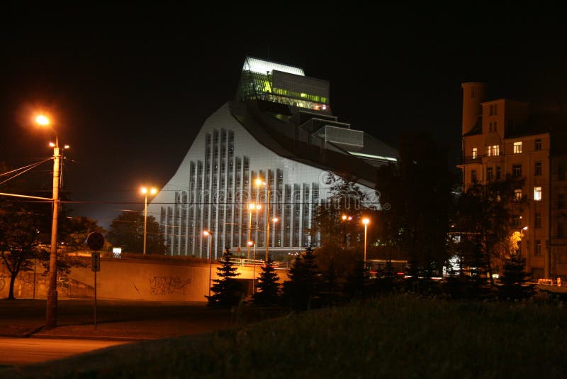 Modern Building of National State Library, Riga, Latvia Editorial ...