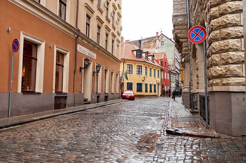 Latvia. Streets of the Old Town in Riga for Christmas. January 01, 2018 ...