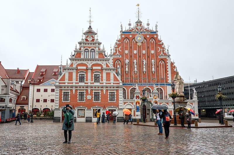 Latvia. Town Hall Square in the Old Town of Riga. Christmas in Riga ...