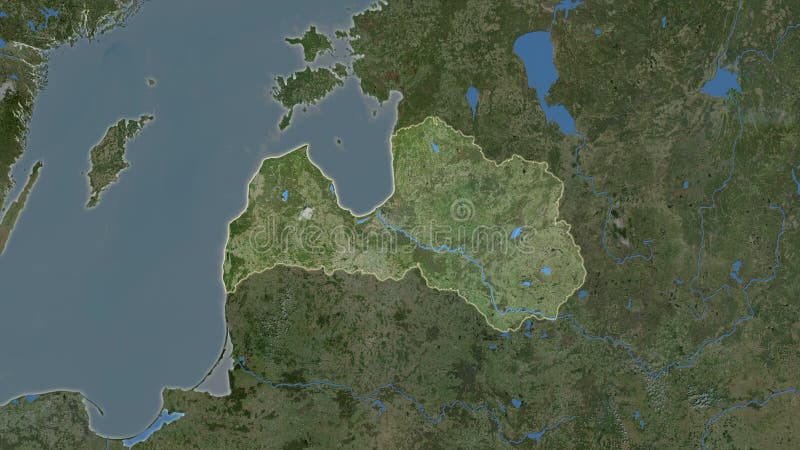 Latvia - Satellite. Composition Stock Illustration - Illustration of ...