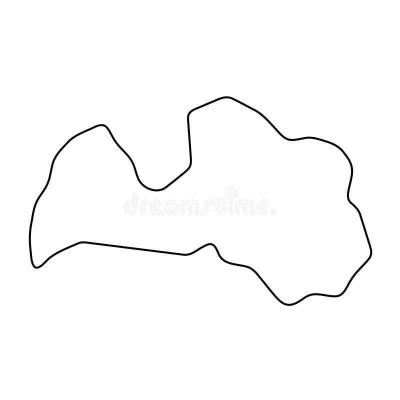 Latvia Simplified Vector Outline Map Stock Vector - Illustration of ...