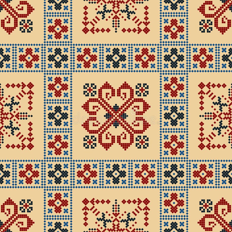 Latvian Embroidery Vector Seamless Pattern 83 Stock Vector ...