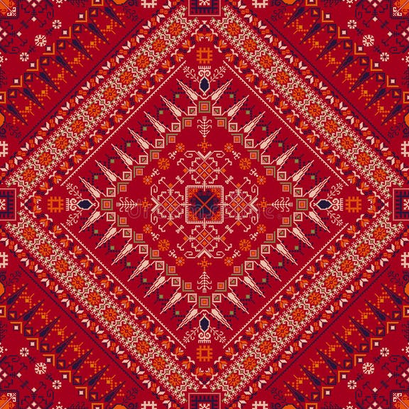 Latvian Embroidery Vector Seamless Pattern 92 Stock Vector ...