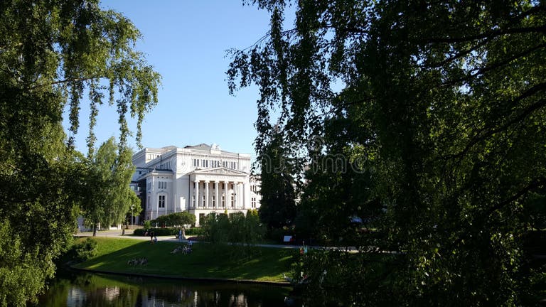 Latvian National Opera stock image. Image of urban, facade - 73844521
