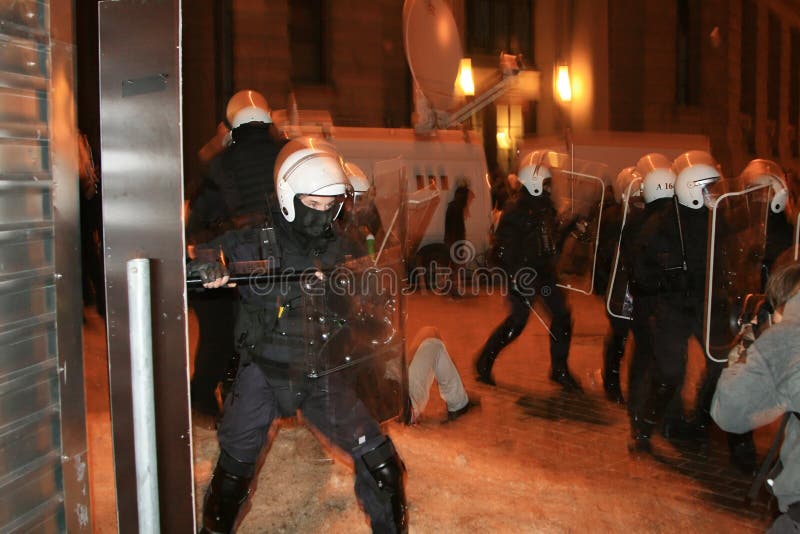 Latvian riot editorial stock image. Image of bodyguard - 7745059