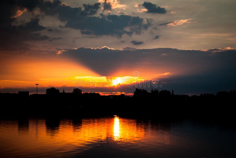 Latvian sunset stock image. Image of canal, amsterdam - 97278423