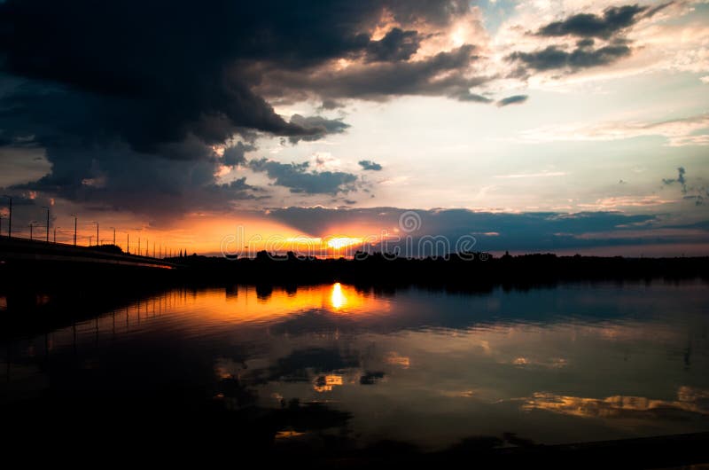 Latvian sunset stock image. Image of canal, amsterdam - 97278423