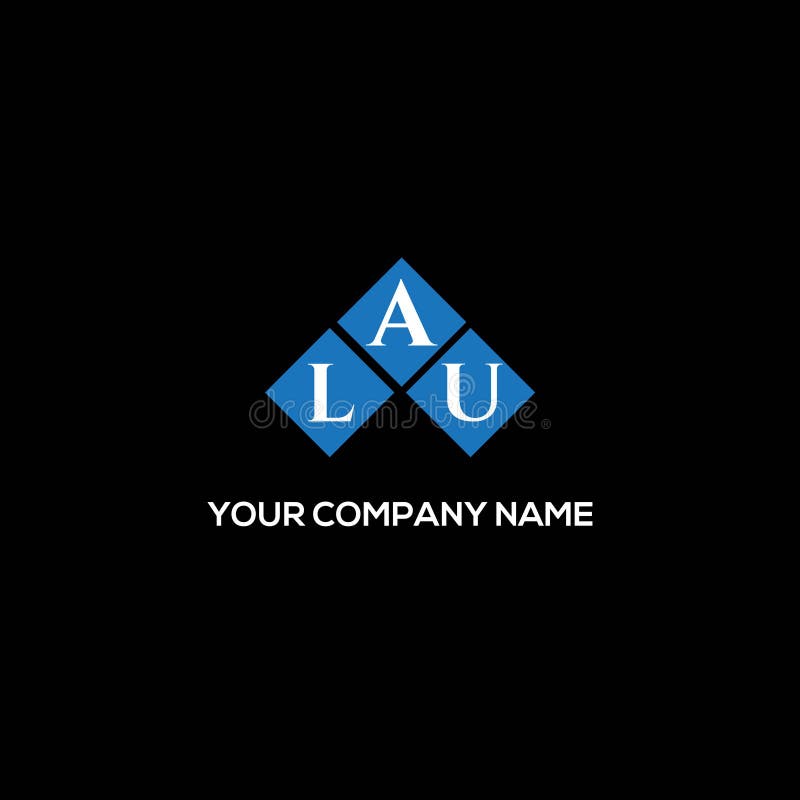 LAU Letter Logo Design on BLACK Background. LAU Creative Initials ...