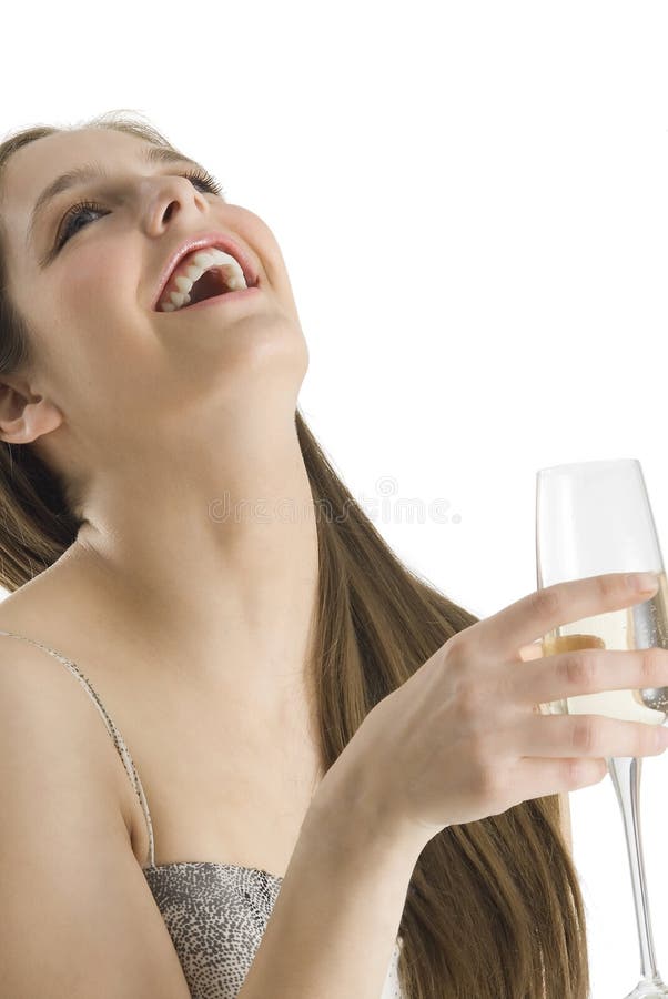 The laugh stock image. Image of beauty, champagne, expression - 4773693