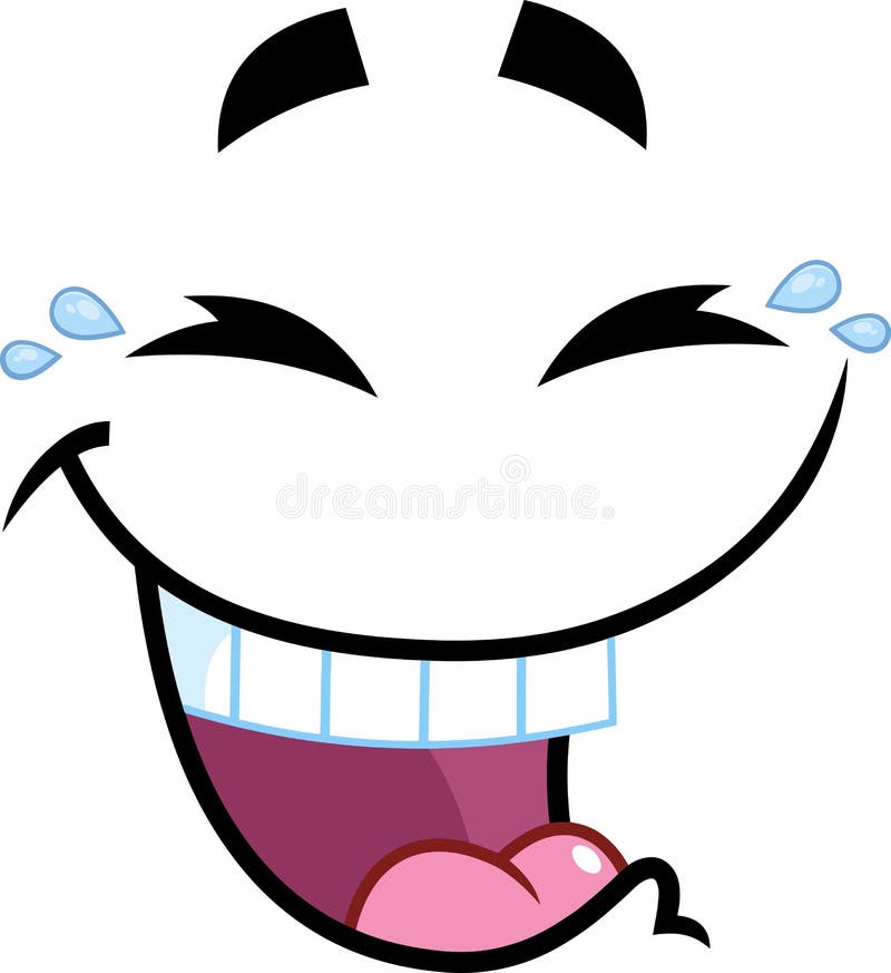Laugh Cartoon Funny Face with Smiley Expression Stock Vector ...