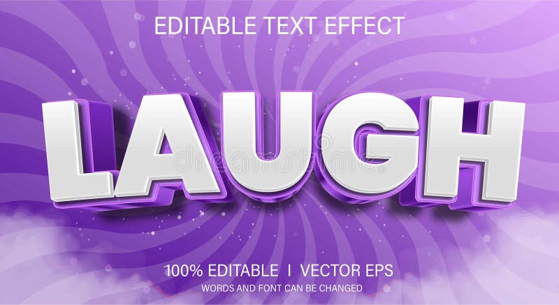 Laugh 3d Vector Text Effect with Modern Style Design Stock Vector ...
