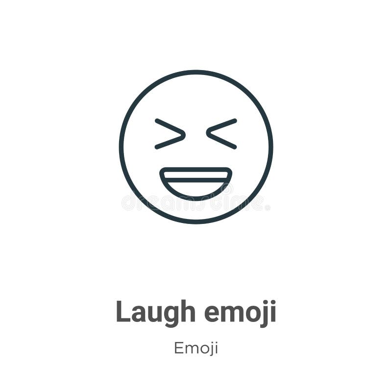 Outline Laugh Emoji Icon, with Editable Stroke. Laughing Emoticon Sign ...