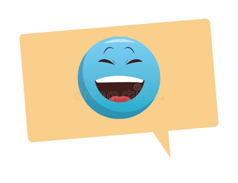 Laugh emoticon in bubble stock vector. Illustration of symbol - 126135075