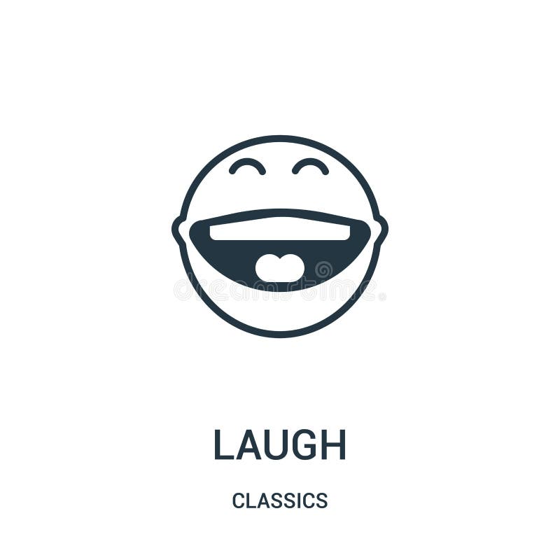 Outline Laugh Emoji Icon, with Editable Stroke. Laughing Emoticon Sign ...
