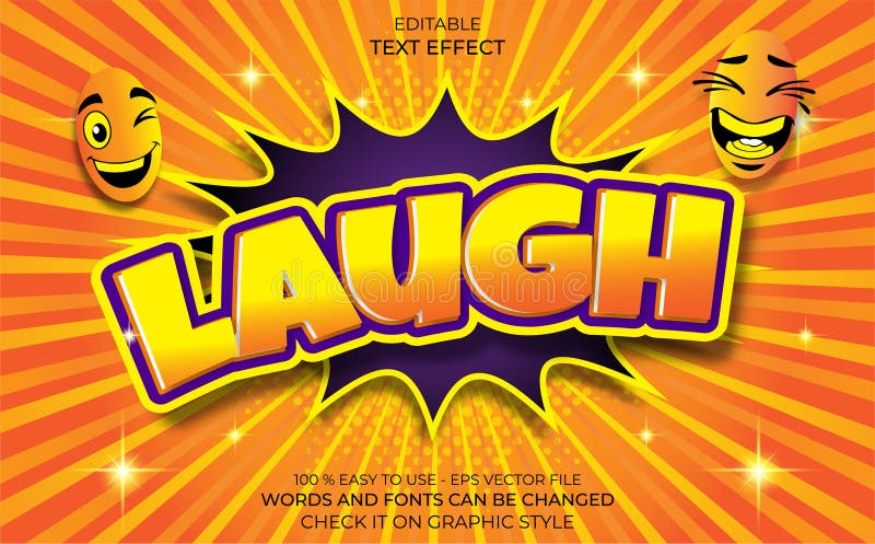 Laugh Text Effect Comic Style Background Stock Vector - Illustration of ...