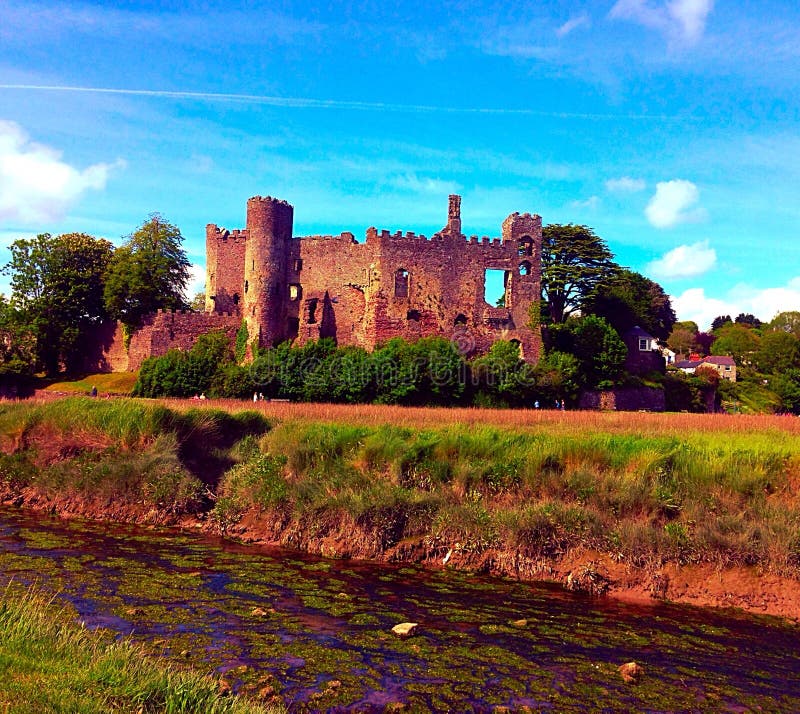 Laugharne Castle In Carmarthenshire - Wales, United Kingdom Stock Image ...