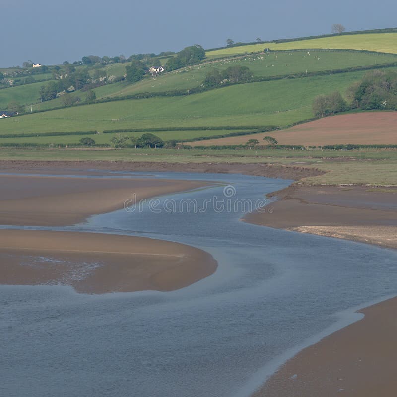 Laugharne Taf Estuary Wales Stock Image - Image of footpath, horizontal ...
