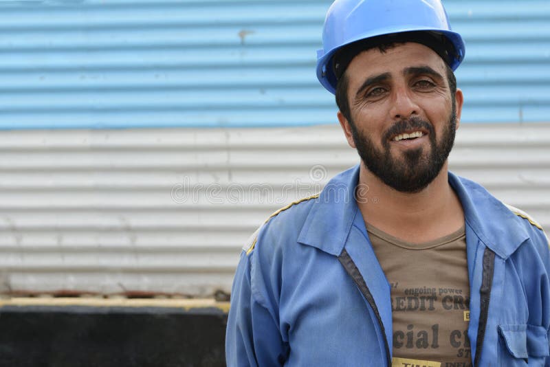 Laughing Afghanistanian Construction Workman at Building Site Editorial ...