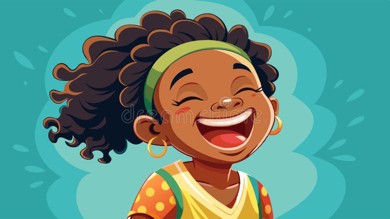 Laughing African Girl stock illustration. Illustration of african ...