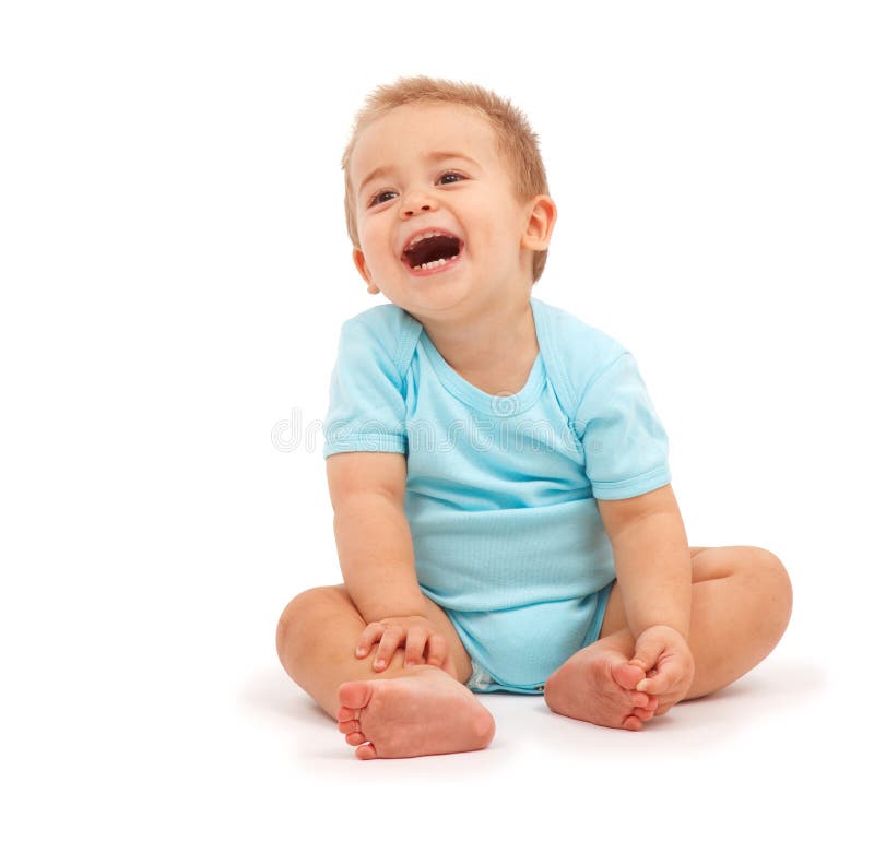 Laughing baby stock image. Image of little, isolated - 15508555