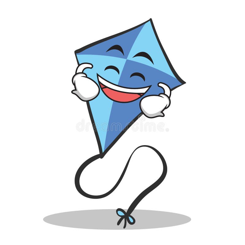 Laughing Blue Kite Character Cartoon Stock Vector - Illustration of ...