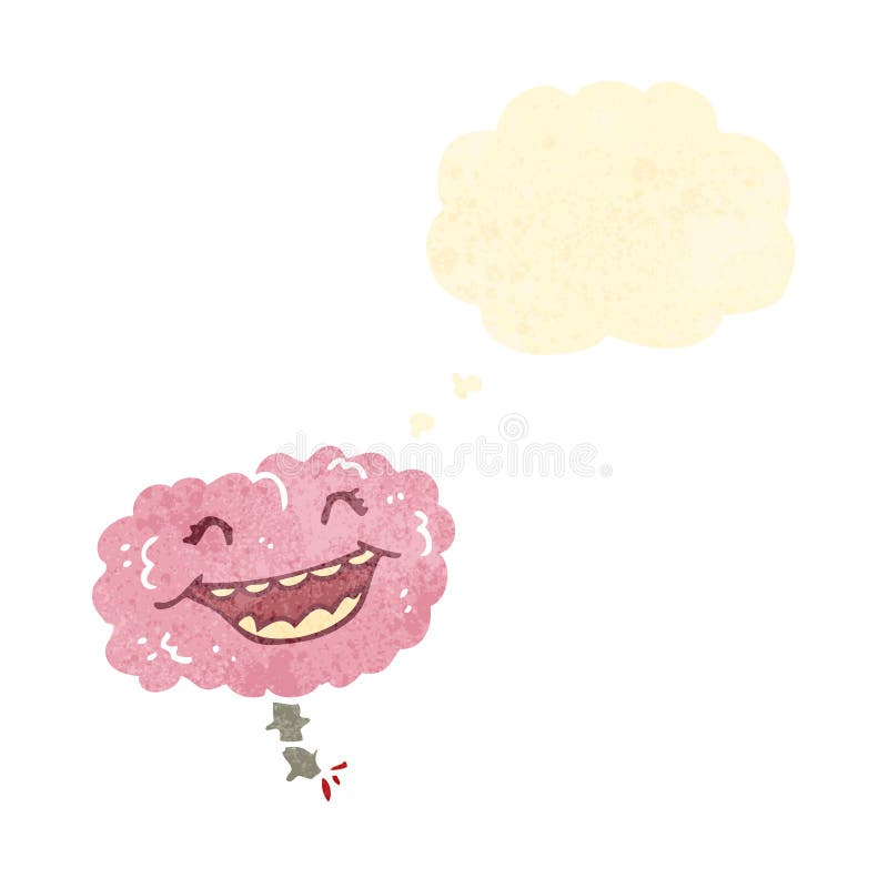 Laughing Brain Retro Cartoon Stock Vector - Illustration of balloon ...