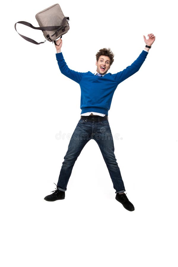 Laughing Business Man Jumping Bag Stock Photos - Free & Royalty-Free ...