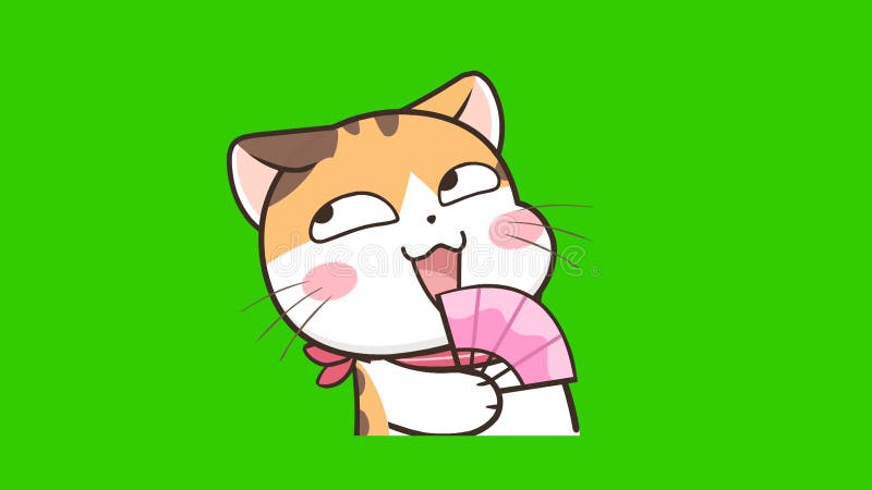 Laughing Cat Animation with Hands on Hips - Green Screen Stock Video ...