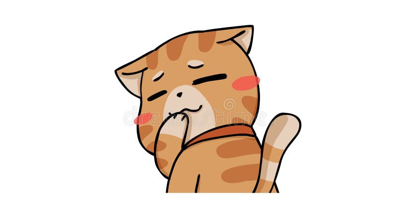 Laughing Cat Animation with White Background Stock Video - Video of ...