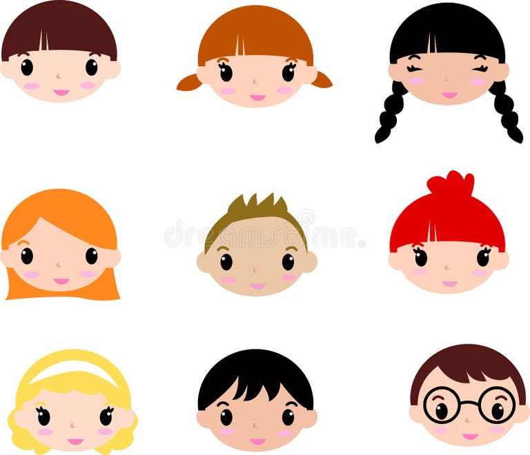 Childrens Faces Stock Illustrations – 4,665 Childrens Faces Stock ...
