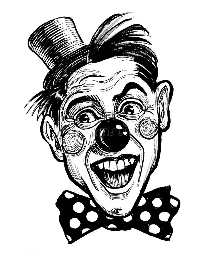 Laughing Clown. Hand Drawn Vector Design Stock Vector - Illustration of ...