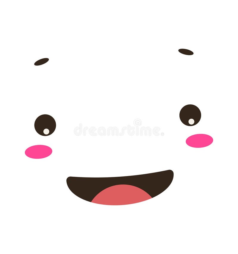 Laughing Comic Face Emotion. Cute Character with Happy Expression Stock ...