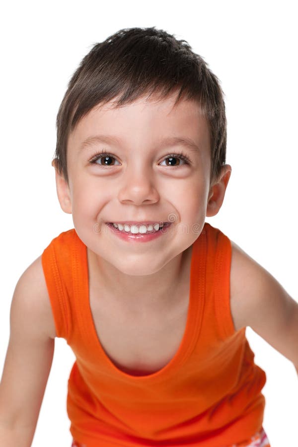 Portrait of a Laughing Little Boy Stock Photo - Image of cheerful ...