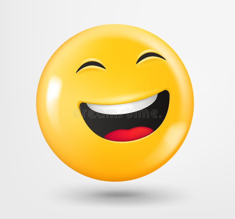 Laughing Emoji 3d Vector. Emoticon Isolated on White Background Stock ...