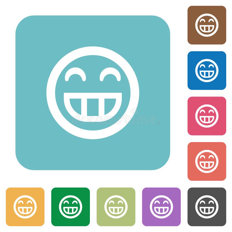 Laughing Emoticon Flat Icons Stock Vector - Illustration of blue ...