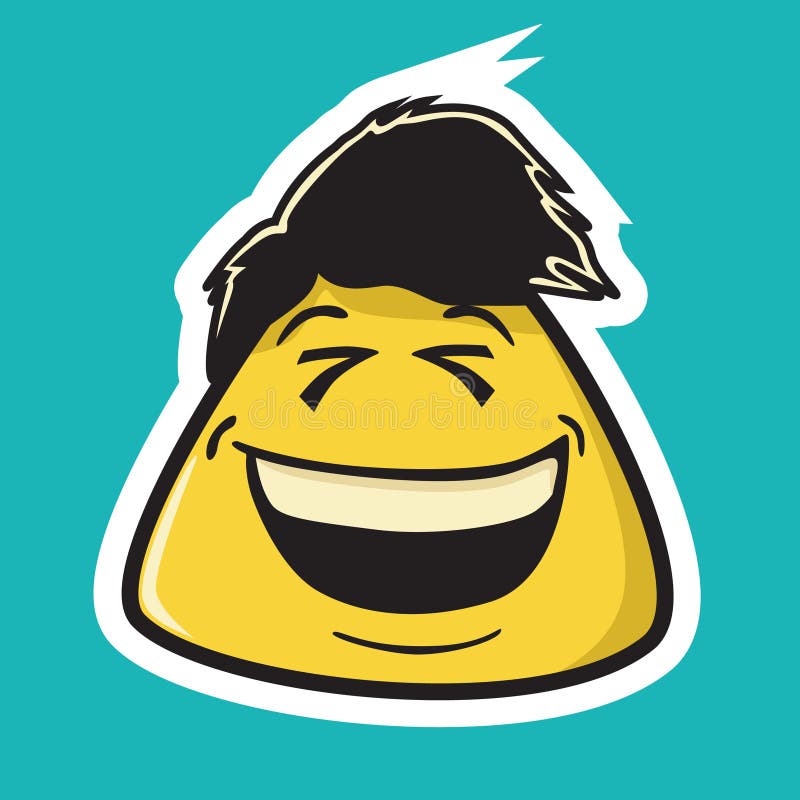 Laughing Emoticon Icon, Cartoon Style Stock Vector - Illustration of ...