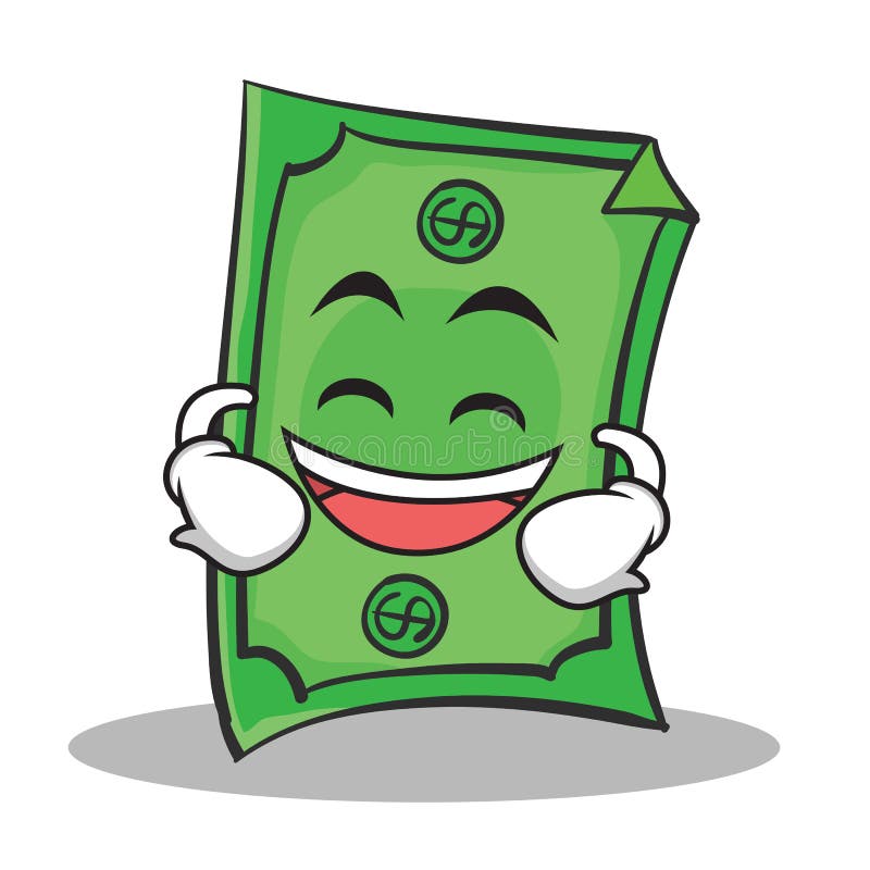 Laughing Face Dollar Character Cartoon Style Stock Vector ...