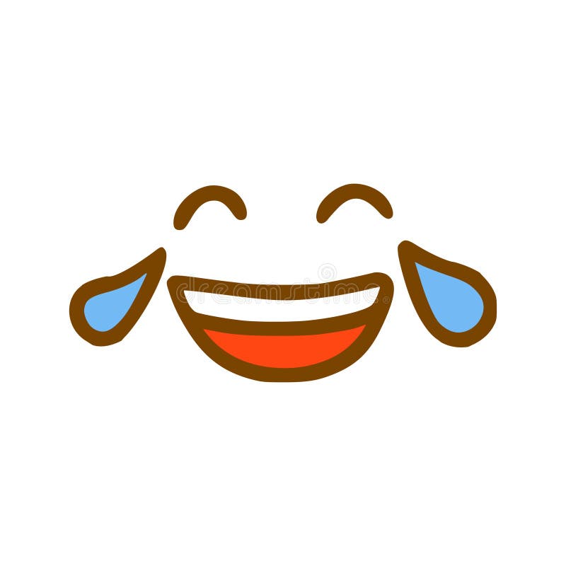 Laughing Face Doodle Icon. Emoticon in Hand Drawn Style Stock ...