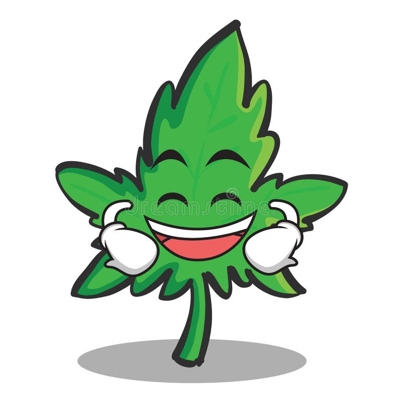 Laughing Face Marijuana Character Cartoon Stock Vector - Illustration ...