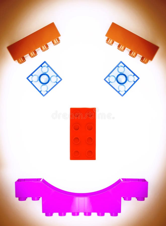 Laughing Face from the Toy Blocks Stock Image - Image of childlike ...